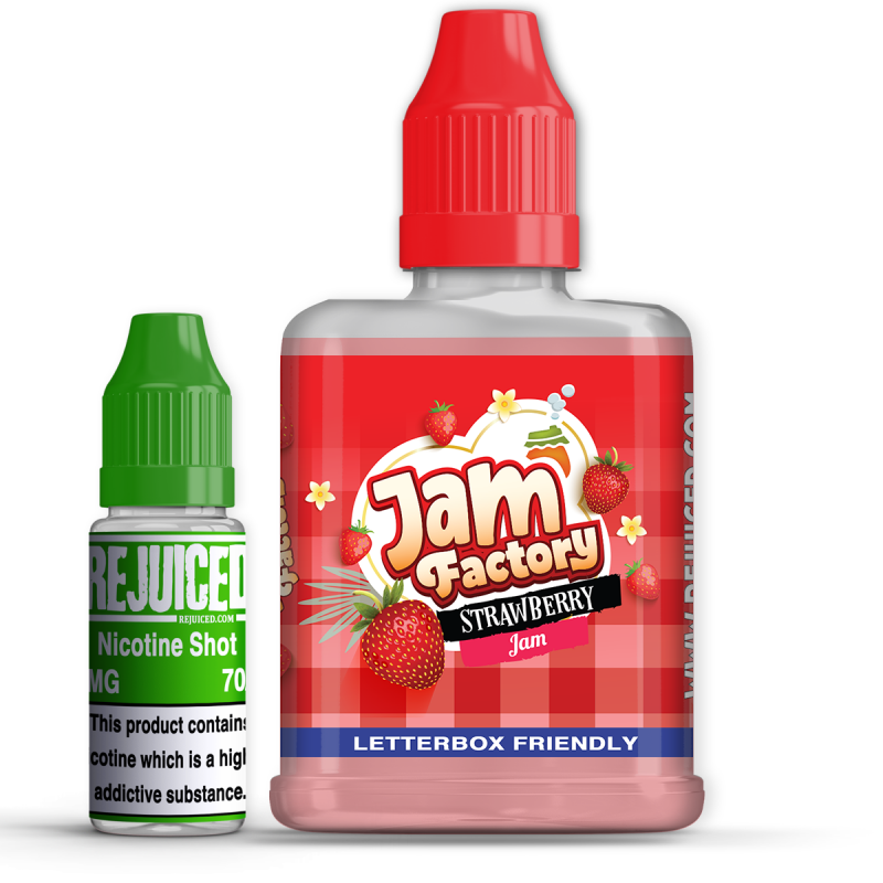 Strawberry Jam - Jam Factory Shortfill eliquid with free nicotine shot Strawberry Jam - Jam Factory Shortfill eliquid with free nicotine shot